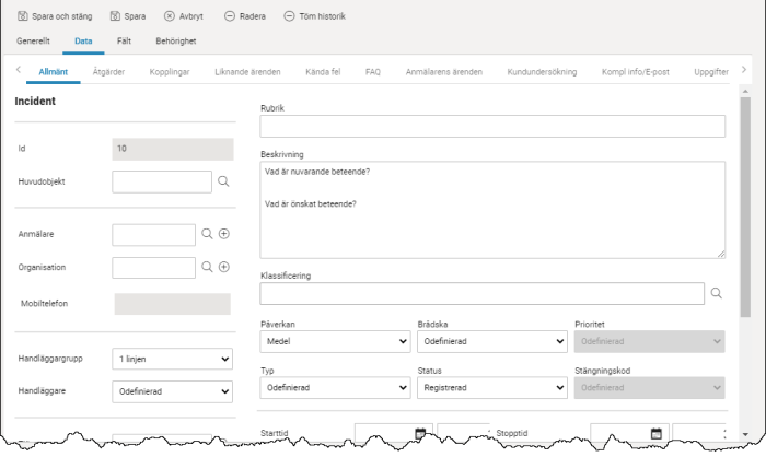 Administrera formulärmallar