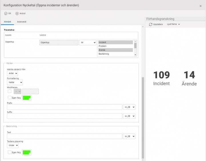 Administrera dashboard - Komponent